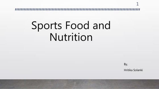 Sports Nutrition Made Simple | PPT