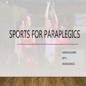 Sports for paraplegics | PPTX
