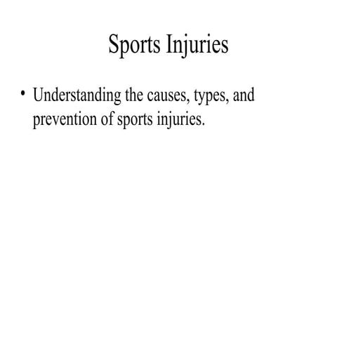 Sports Injuries rehabilitation Presentation | PPTX
