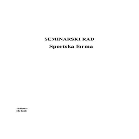 Sportska forma | DOC