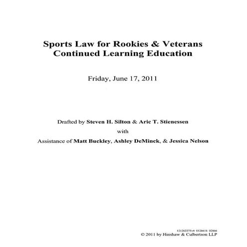 Sports law outline | PDF