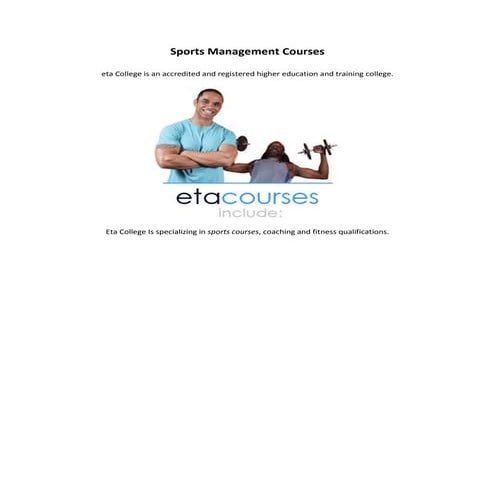 Sports management courses | PDF