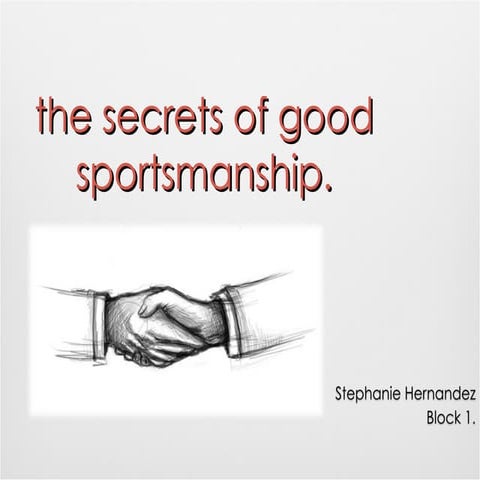 Sportsmanship | PPT