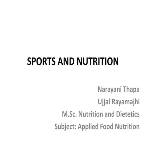 Sports nutrition | PPT