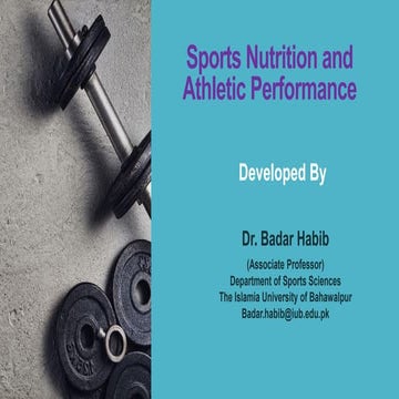 Sports Nutrition and Athletes Performance | PDF