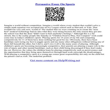Sports Persuasive Essay | PDF