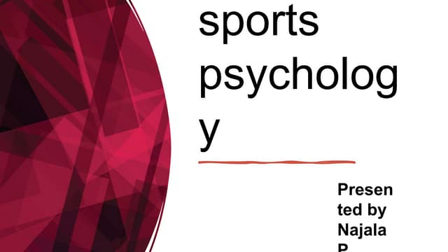 Unit 17 Psychology In Sport | PPTX