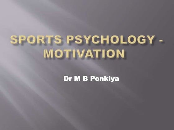 Psychological Skill Training for Enhancing Sports Performance | PPT