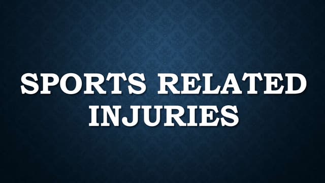 Sports-related Injuries and First Aid | PDF