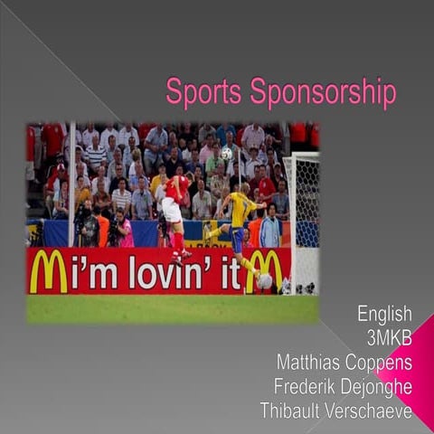 Sports sponsorship 3MKB | PPTX