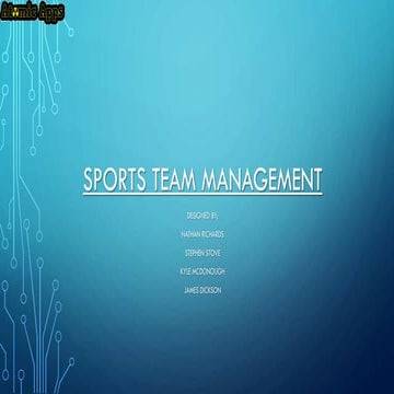 Sports team management | PPT