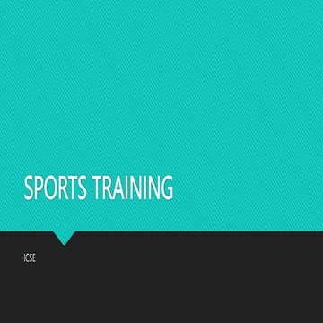 SPORTS TRAINING : Meaning, importance and Principles | PPTX