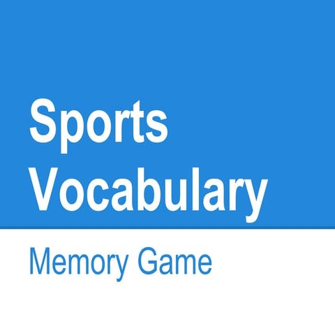 Sports vocabulary (memory game) | PDF