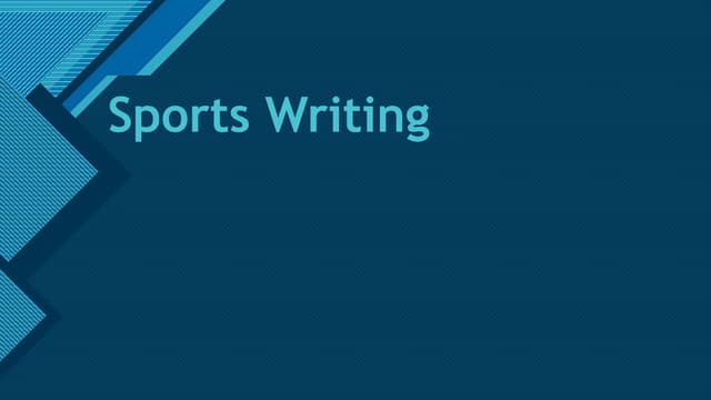 Writing the Sports Story | PPTX