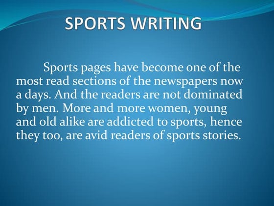 Sports Writing (Rules,Tips, Examples, etc) | PPT | Basketball | Sports
