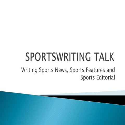 sportswriting talk.ppt