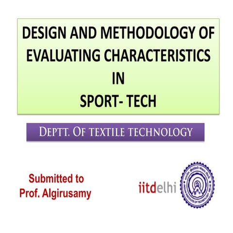 Sport tech design n method of evaluation | PPTX