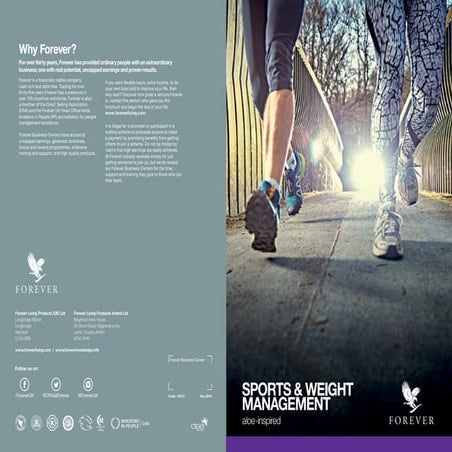 Sport & Weight management brochure Nov'2016- Forever Living Products | PDF