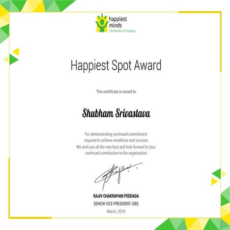 Spot award Certificate | PDF