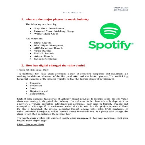 SPOTIFY; A CASE STUDY | DOCX