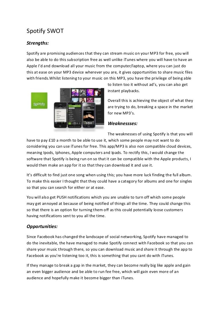 Spotify Swot