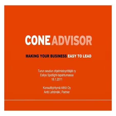 TSOY Spotlight 2011 Tammikuu - Cone Advisor | PDF