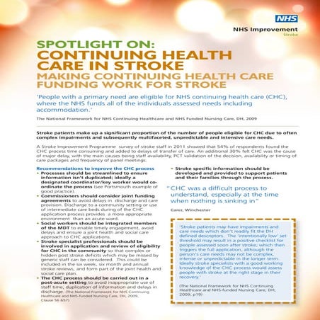 Spotlight on continuing health care in stroke | PDF | Health Insurance ...