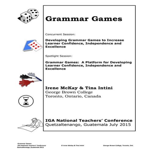 Grammar teaching games | PPTX