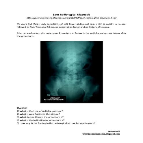 Spot Radiological Diagnosis | PDF