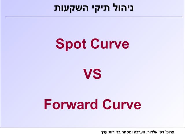 Spot Curve Vs Forward Curve Ppt
