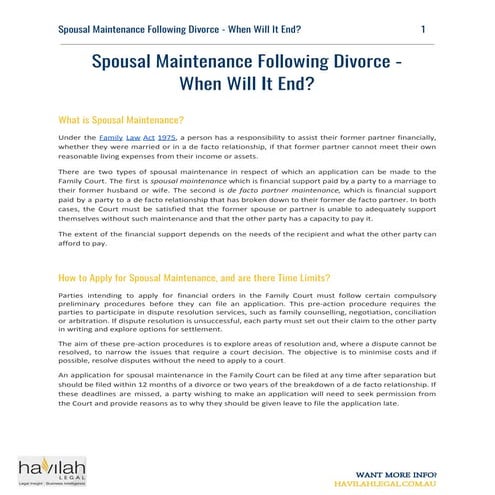 Spousal maintenance | PDF