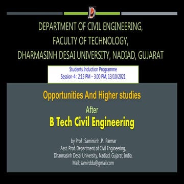 Opportunities and Higher studies after B.Tech Civil Engineering.pptx