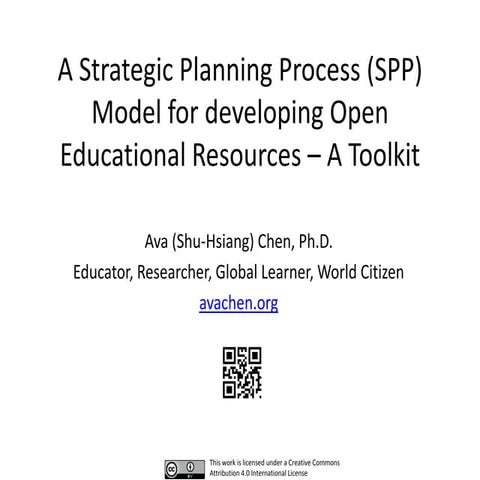 Strategic Planning Process (SPP) model for developing open educational ...