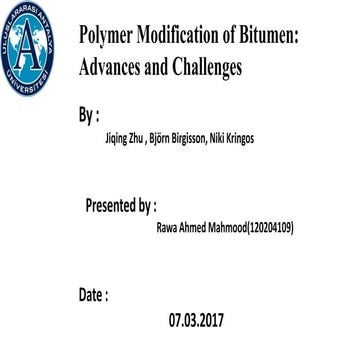 SBS polymer modification of bitumen | PPTX