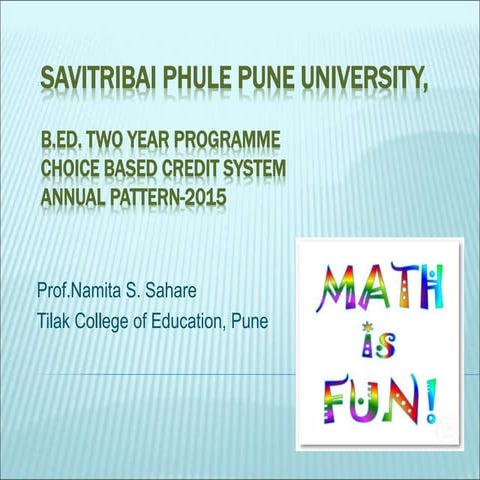 SPPU BED-106 Mathematics content.ppt