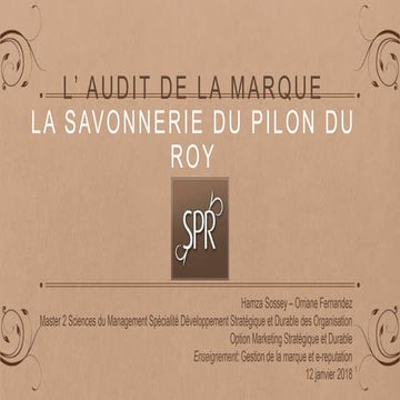 l'audit de la marque SPR | PPT