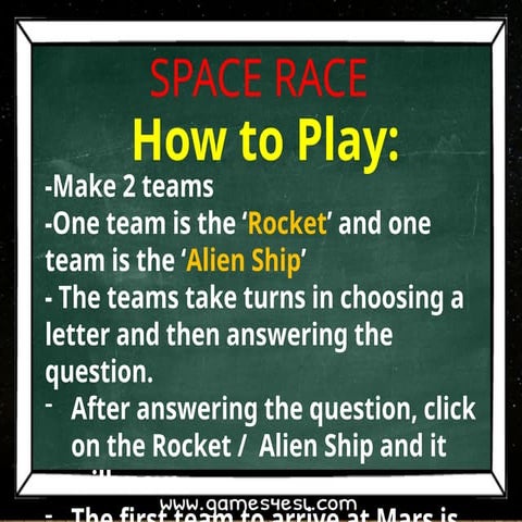 interactive games space race. suitable at any topic | PPTX