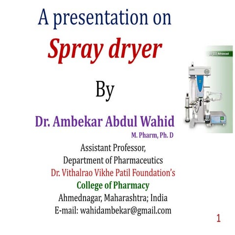 Introduction to Spray Dryer | PPTX
