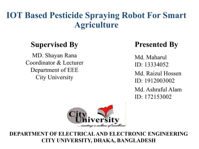 Smart Pesticide Spraying Robot | PDF