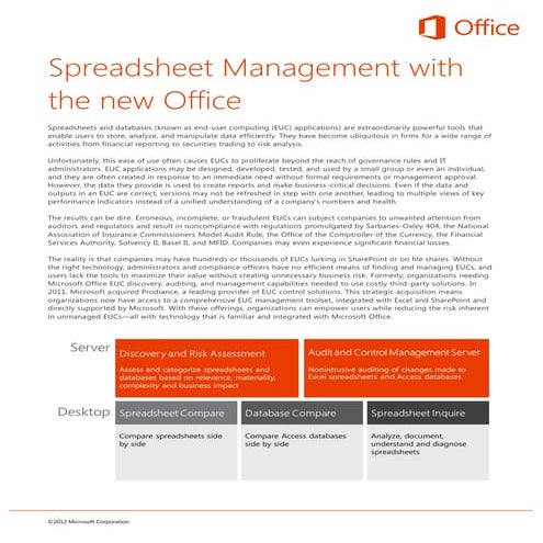 Spreadsheet Management with the new Microsoft Office | PDF