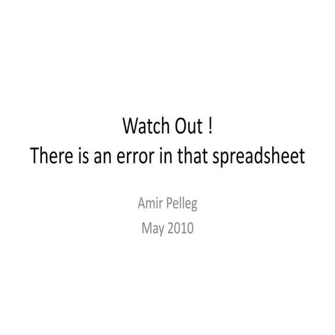Spreadsheet Errors | PPTX
