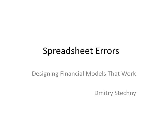 Spreadsheet Errors Ppt