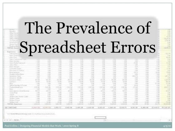 Spreadsheet Errors | PPT