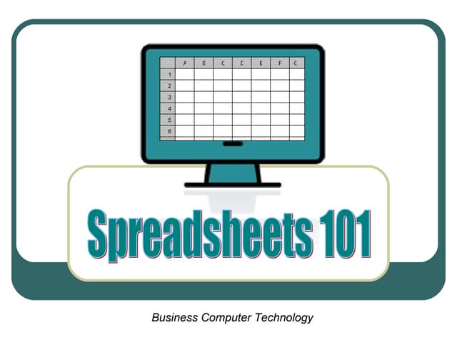 Introduction to spreadsheets | PDF