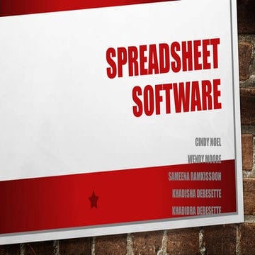 Spreadsheet software | PPTX | Computing | Technology & Computing