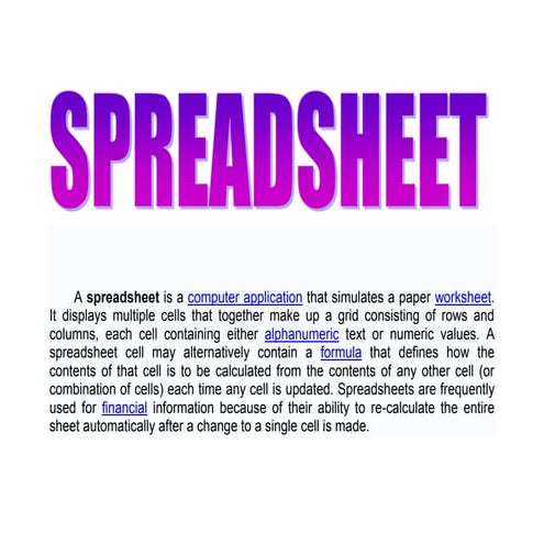Spreadsheet Title | PPT