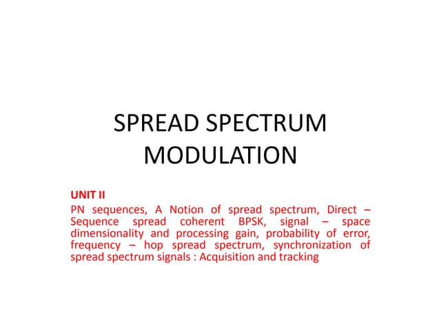 Spread Spectrum Modulation Ppt