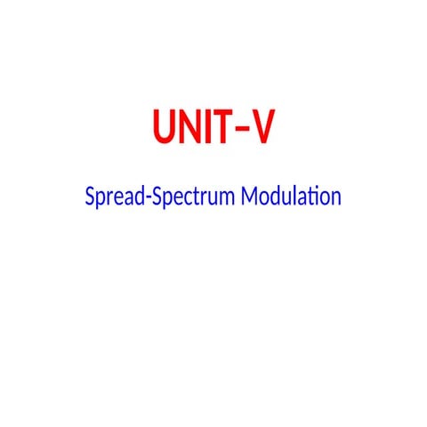 Spread Sprectrum Mv dodulation(UNIT-V).ppt
