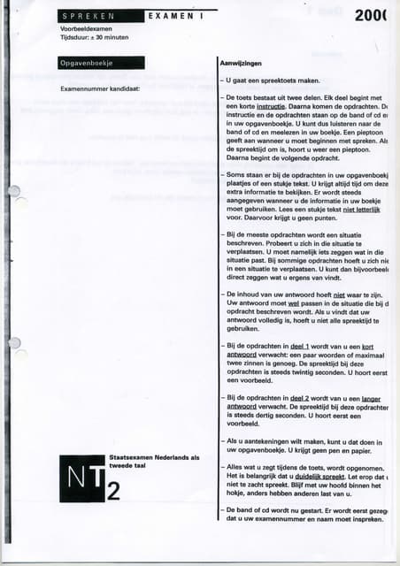 Nt2 II A schrijven 2003 2004 | PDF