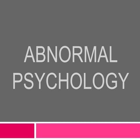 Abnormal Psychology | PPT